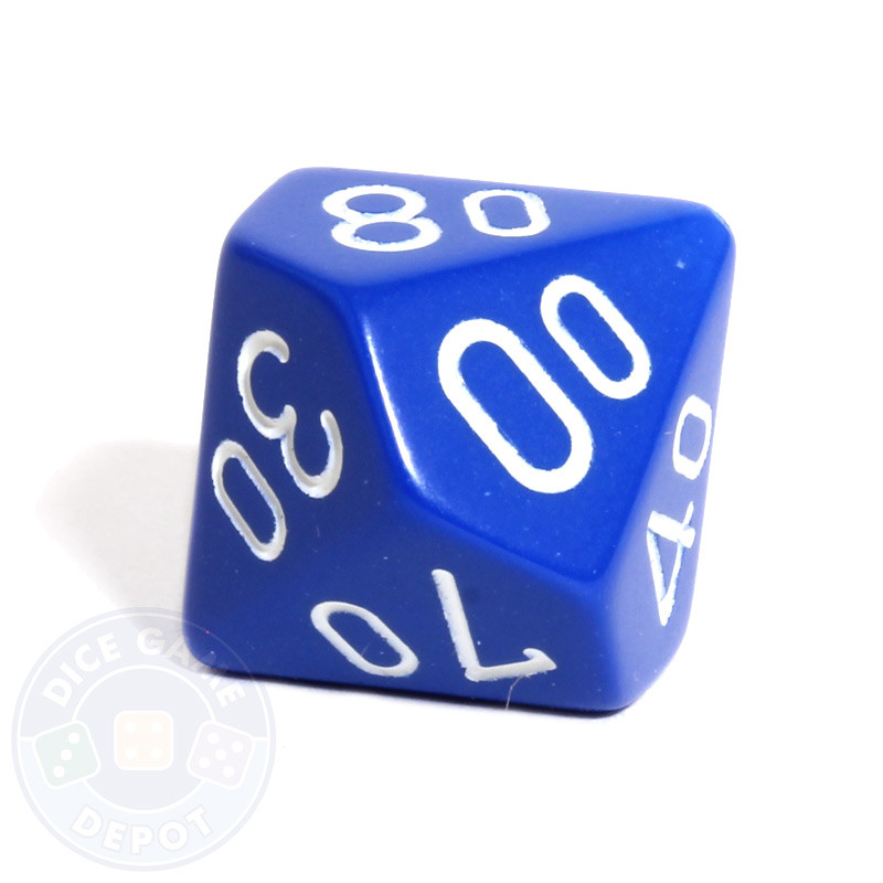 10-Sided Opaque Dice (d10) - Blue - Dice Game Depot