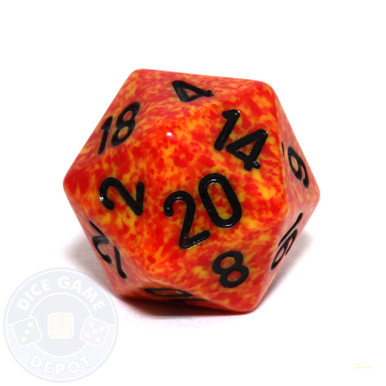20-sided Speckled Dice (d20) - Fire