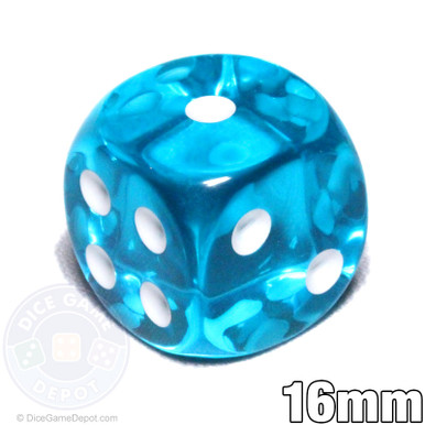 Transparent Teal 6-Sided Dice For Sale | Dice Game Depot