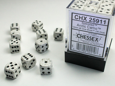 Set of 36 Speckled Arctic Camo Dice in 12mm Size | Dice Game Depot