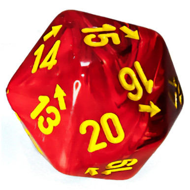 Vortex Red Countdown 20-Sided Dice | Dice Game Depot