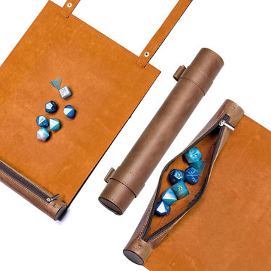 Brown Leather Dice Scroll | Dice Game Depot