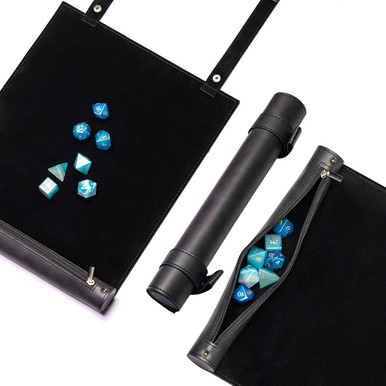 Black Leather Dice Scroll | Dice Game Depot