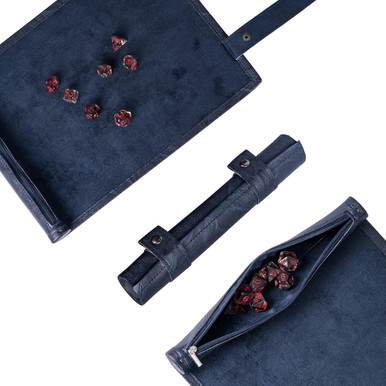 Dark Blue Leather Dice Scroll | Dice Game Depot