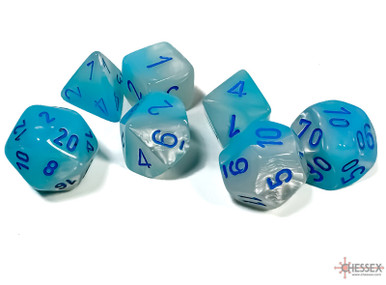 Pearl and Turquoise Gemini TTRPG Dice Set | Dice Game Depot