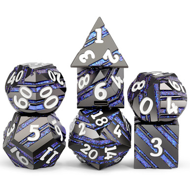 Striped Metal Dice Set - Stargate | Dice Game Depot