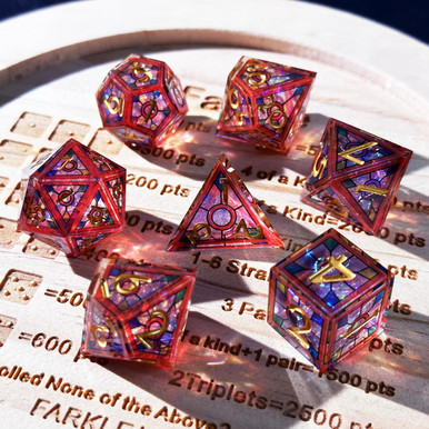 Red Chapelglass Dice Set | Dice Game Depot
