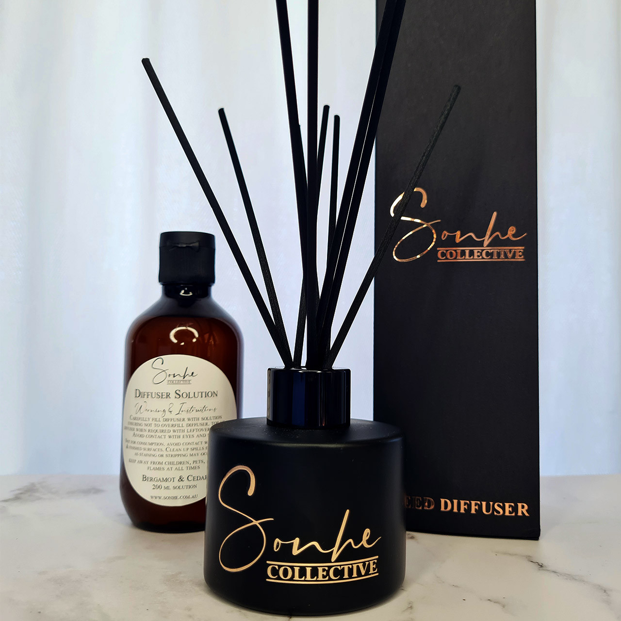 Black Reed Diffuser | 200 ml - Sonhe Collective
