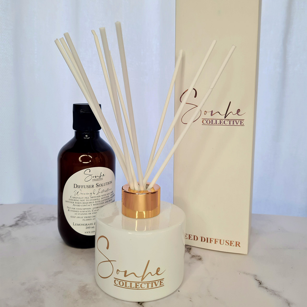 White Reed Diffuser | 200 ml - Sonhe Collective