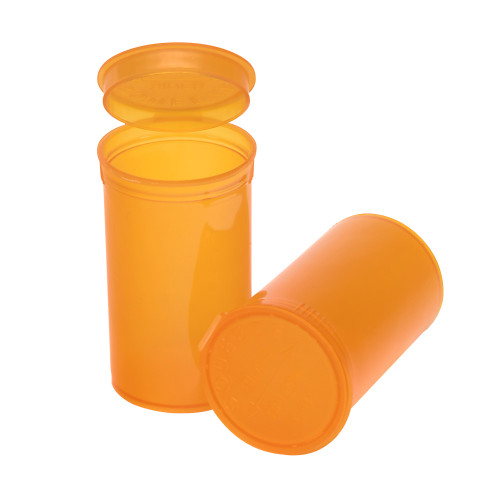 19 Dram Plastic Pop Top Container, Amber Opaque 315/Case