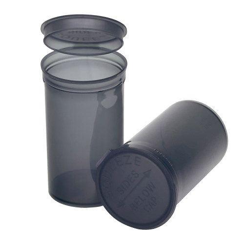 19 Dram Plastic Pop Top Container, Smoke Transparent 315/Case
