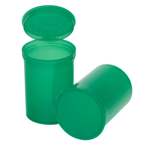 30 Dram Plastic Pop Top Container, Green Transparent 315/Case
