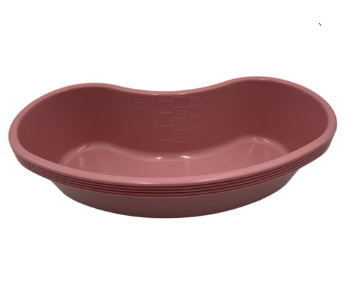 500 ml Plastic Graduated Emesis Basin - Rose, 250/Case