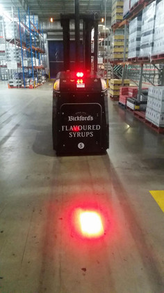 Red Workplace Safety Halo Light. Machine Red Spot Awareness Light ...