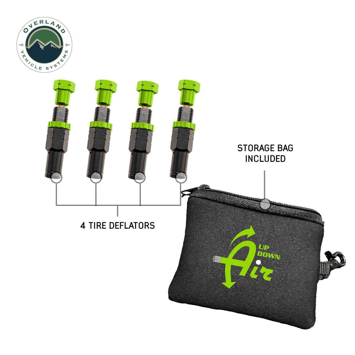 Adjustable Tire Deflator Kit & Storage Bag