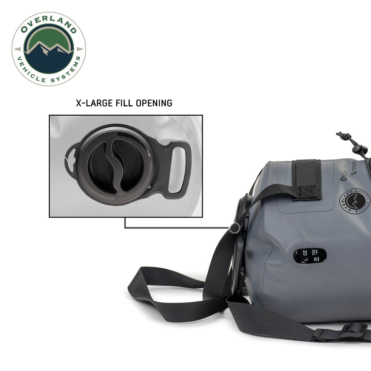 Portable Camp Shower - 23 QT, Nozzle, Foot Pump, and Mesh Storage