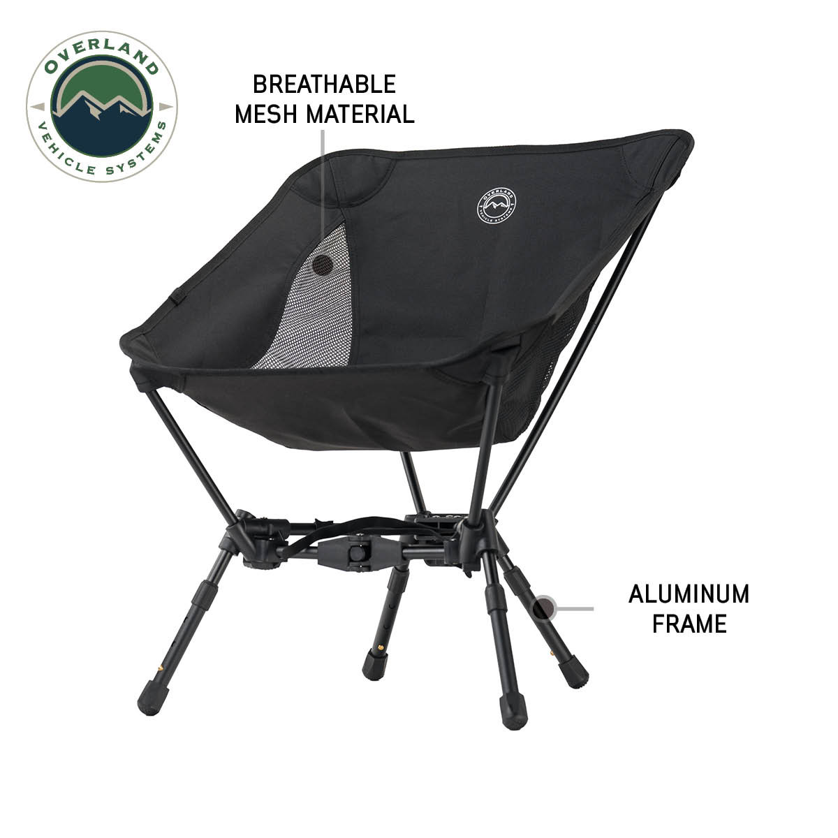 Compact Camping Chair with Collapsible Aluminum Frame and Storage Carry Bag