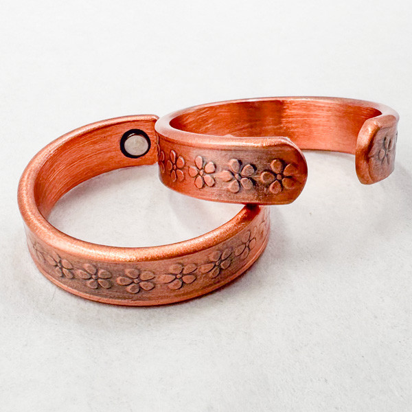 Magnetic Copper Ring - Flowers | Nature’s Expression Canadian Wholesale