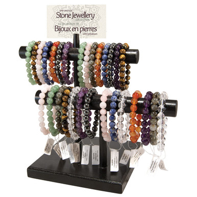 Bracelet Bar Display - Gemstone 10 mm Round Assorted (29/Display ...