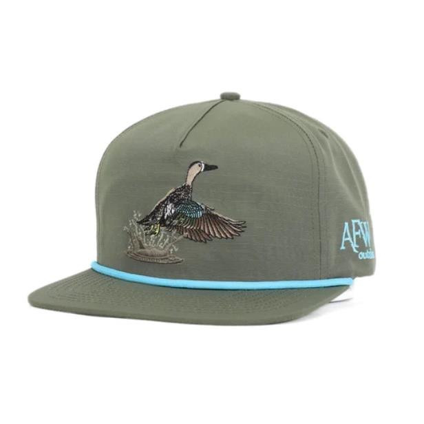 American Flyway Waterfowl Blue Wing Teal Ripstop Hat Moss Green ...