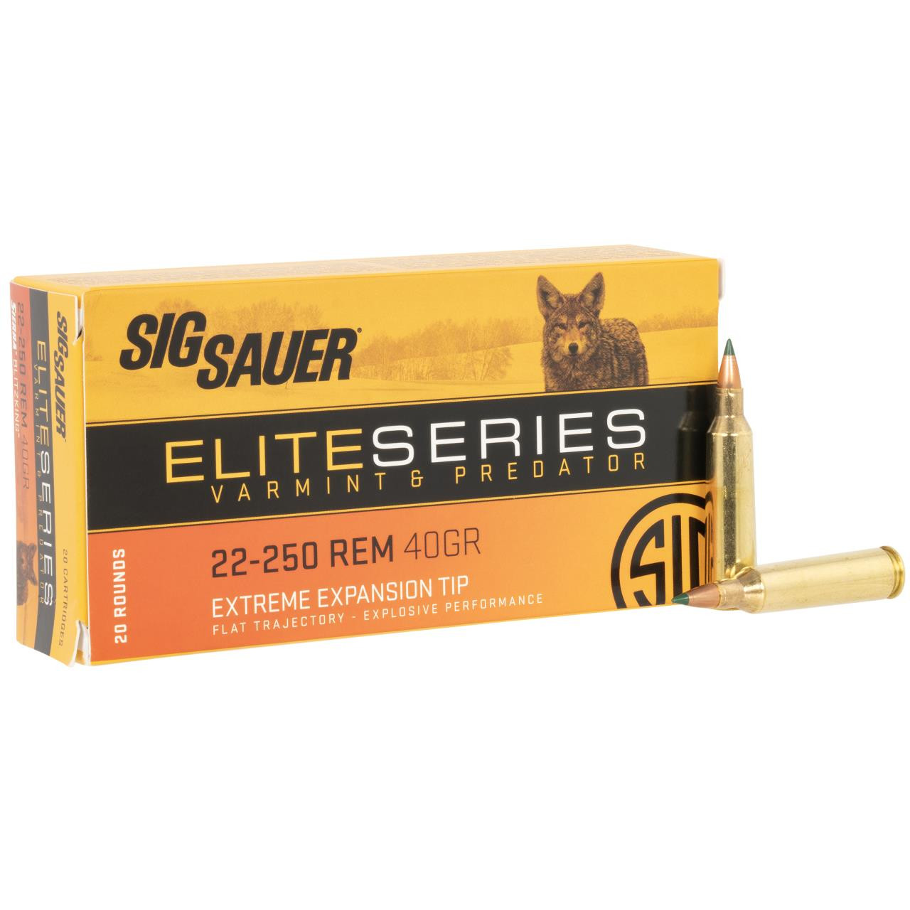 Sig Sauer Elite Varmint & Predator 22-250Rem 40gr Extreme Expansion Tip ...