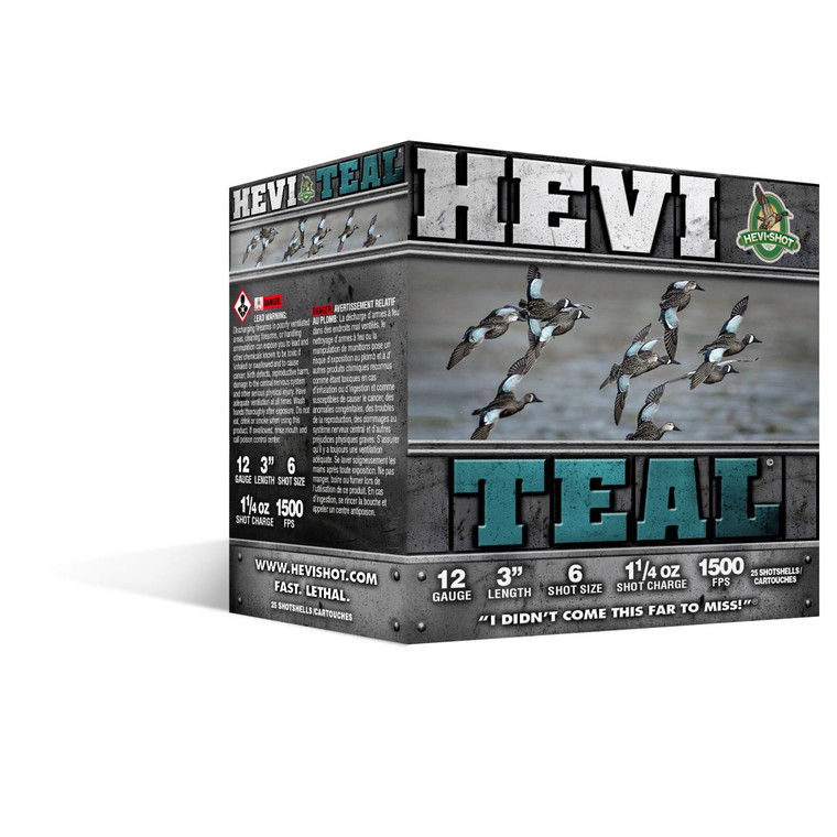 HEVI-Shot Hevi Teal Steel Waterfowl Shotshells 12 Gauge 3 in 1 1/4oz #6 ...