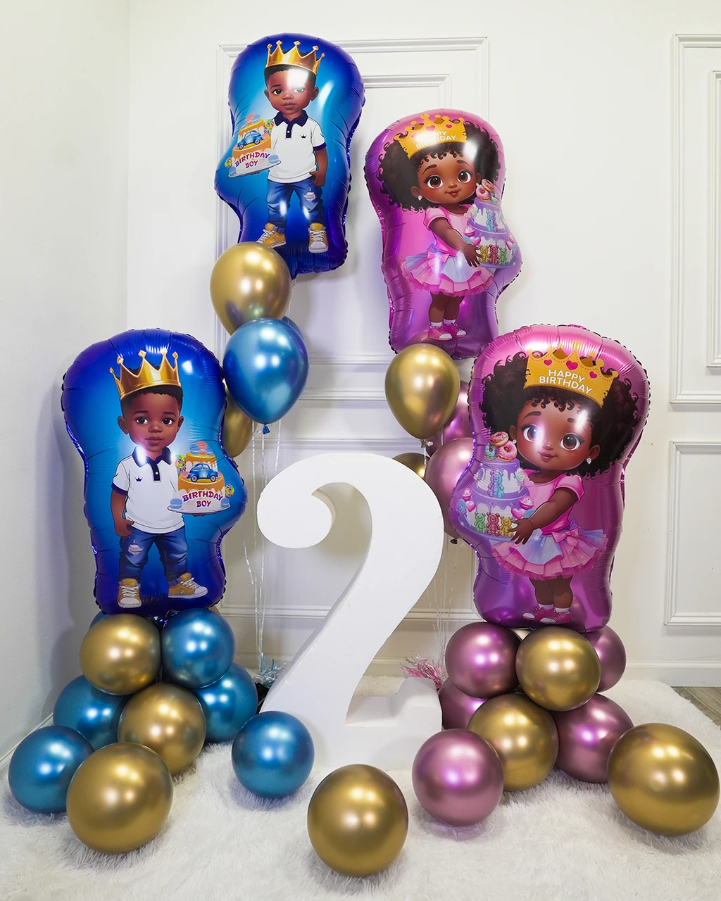 36" African American Boy Birthday Balloon