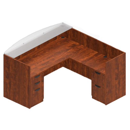 New Executive Reversible L Shape Reception Desk Glass Transaction ...