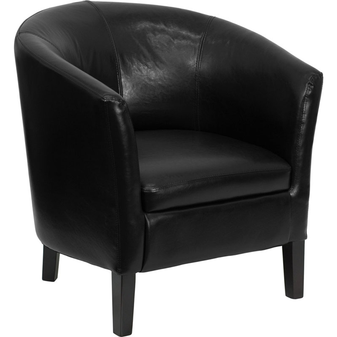 Flash Furniture GO S 11 BK BARREL GG Leather Barrel Shaped Guest Chair Ships Free