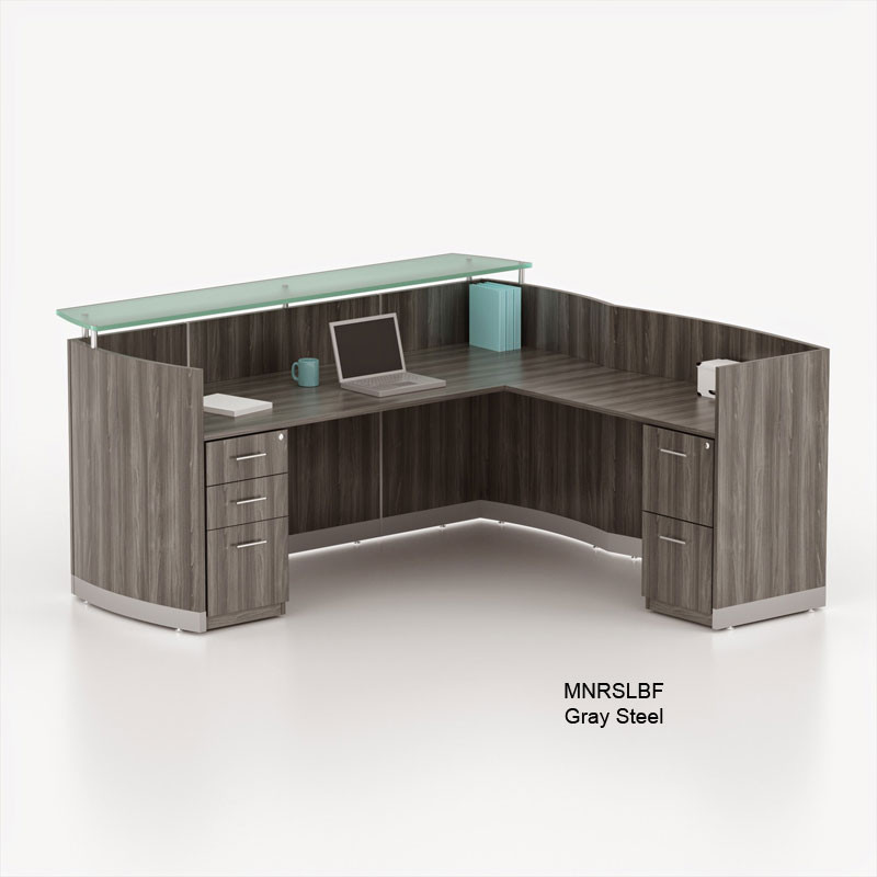 Safco Mayline Medina Laminate Reception Desk with Return and 1 Box/Box ...