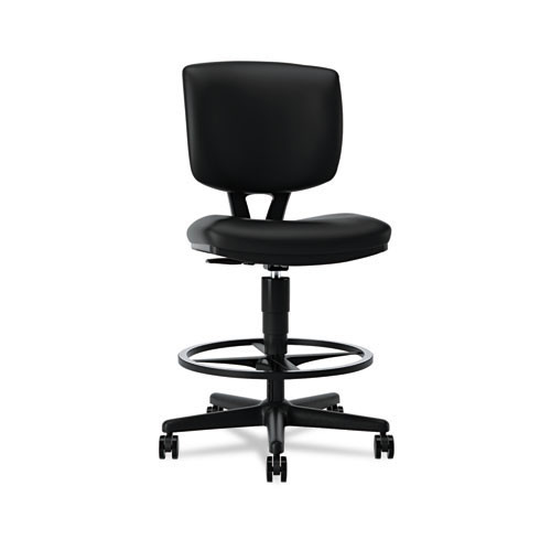 HON Volt Series Adjustable Task Stool Black Leather 5705SB11T