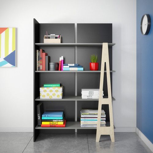 Bush Saratoga Collection Tall 5 Shelf Bookcase Modern Gray - W1655C-03 ...