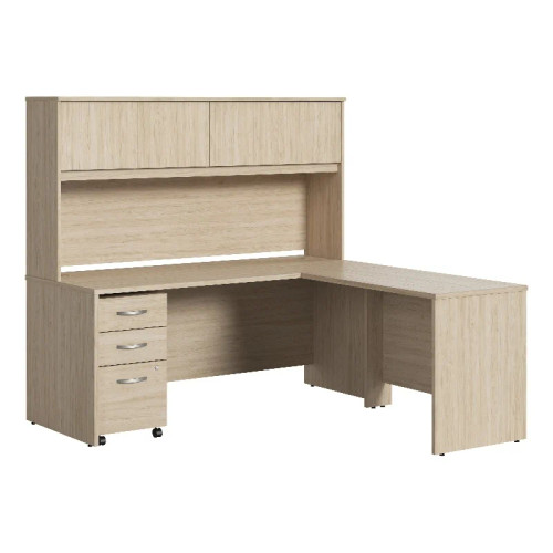 Bush Business Furniture Studio C Desk L-Shaped Package 72" Natural Elm ...
