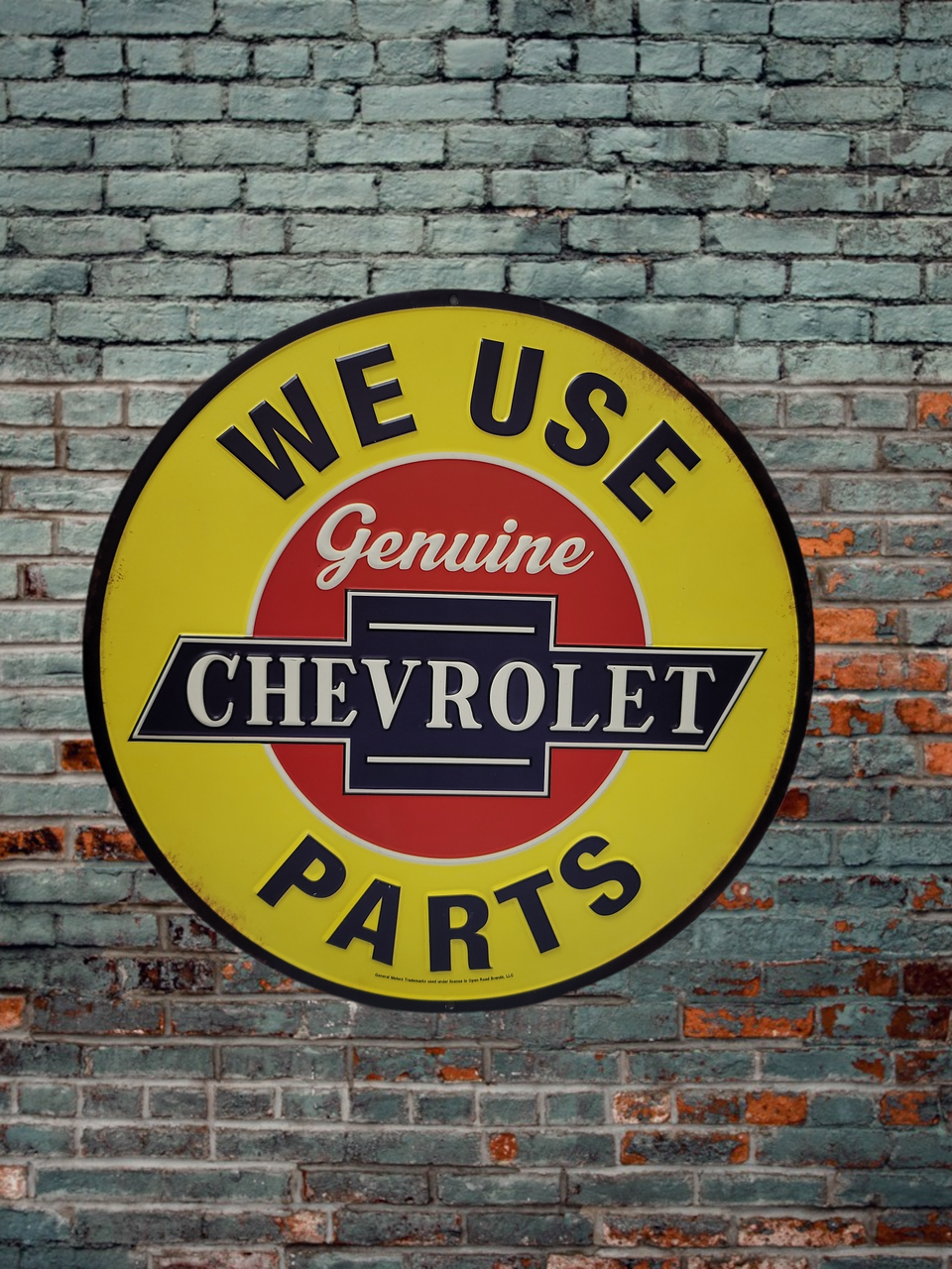 Genuine Chevrolet Parts Round Metal Sign (GM Official Licensed Product ...