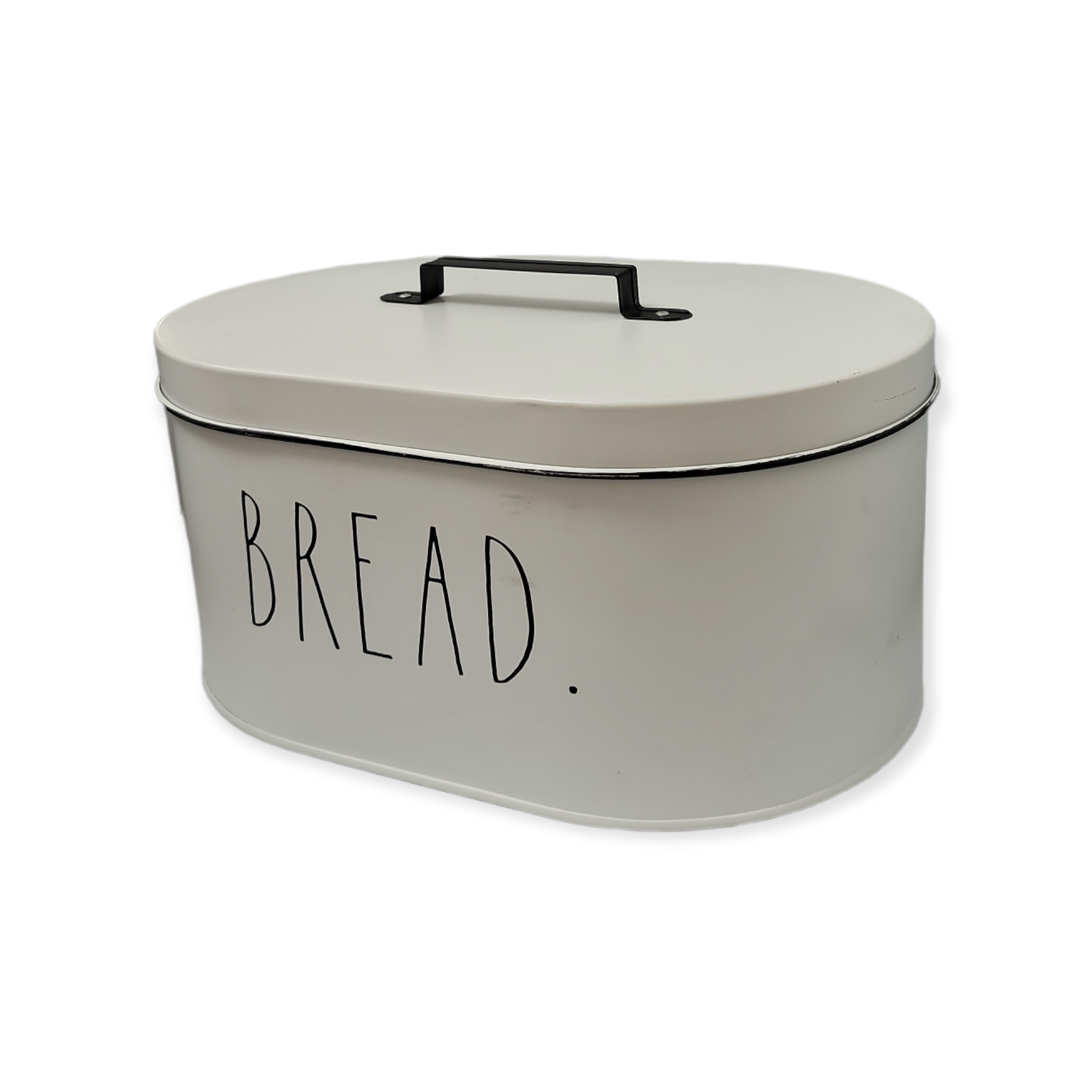 Rae Dunn Farmhouse White Black Metal Bread Box - Annie Rooster's Sally ...