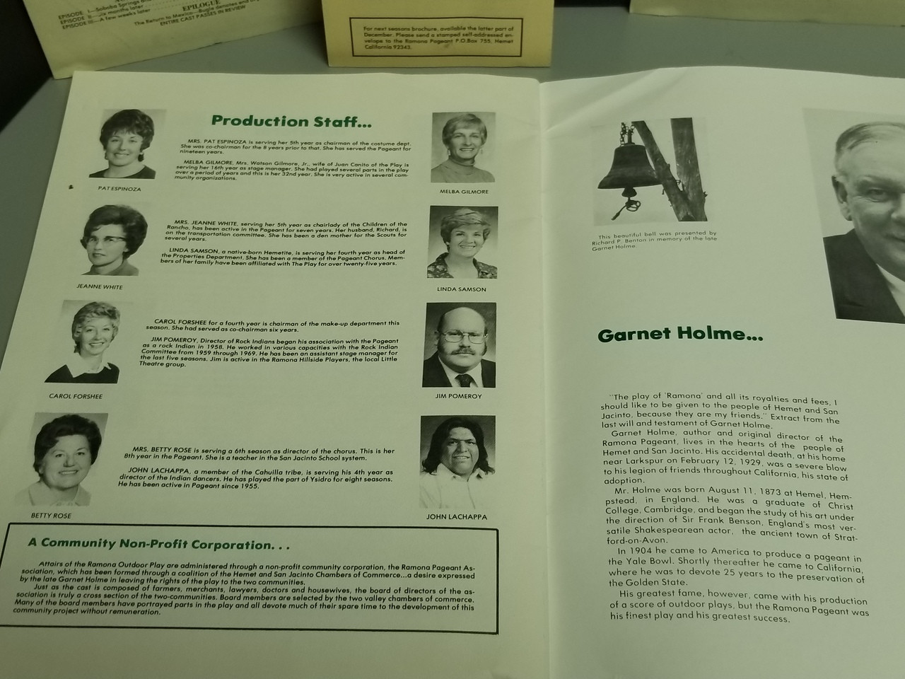 1978 "RAMONA" Pageant Association, INC Program Collection - Annie ...