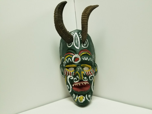 Polychrome Wooden Devil Mask - Annie Rooster's Sally Ann's Antiques ...