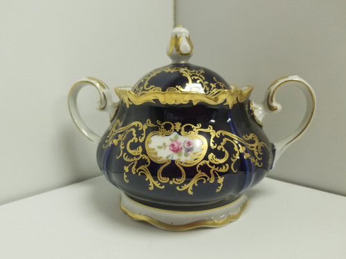 Reichenbach Echt Kobalt Blue & Gold Sugar Dish w/Lid - Annie Rooster's ...