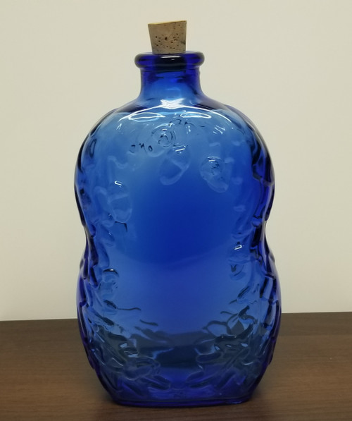 Cobalt Blue Acorn Themed Bottle w/Cork Top - Annie Rooster's Sally Ann ...