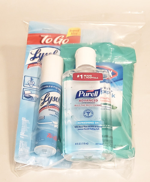 On-The-Go Travel Sanitizing Kits | Lysol | Clorox Wipes | Purell Hand ...