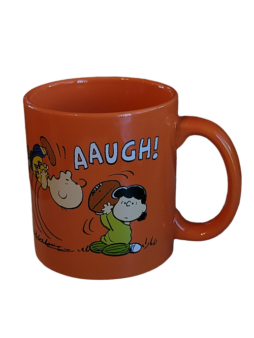 PEANUTS AAUGH Charlie Brown Lucy Van Pelt Orange Large Mug - Annie ...