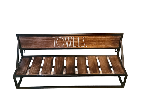 Rae Dunn TOWELS Bench Wall Rack