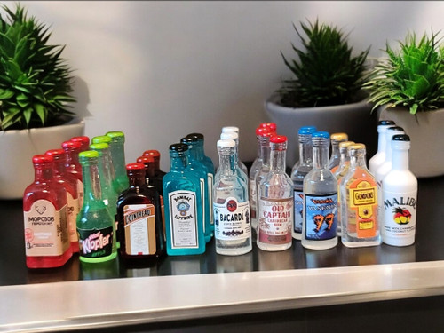 30 Miniature Mini Bar Bottles Bundle LOT
