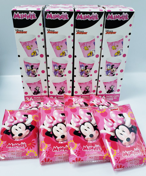 LOT of 18 Packs - 9 Boxes Minnie Mouse Cups & 9 Minnie Mouse Tissue ...