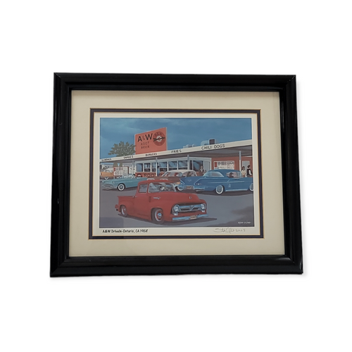 A & W Drive-In Ontario, CA. 1958 by Nostalgia Artist Stan Cline (Framed ...
