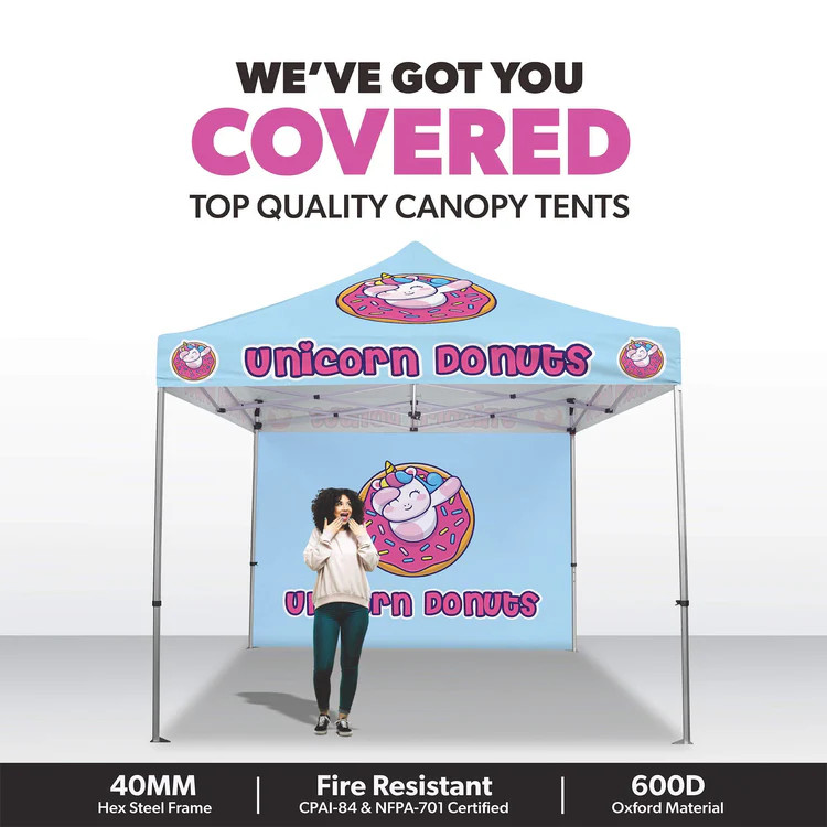 Custom Canopy Tent with Back Wall