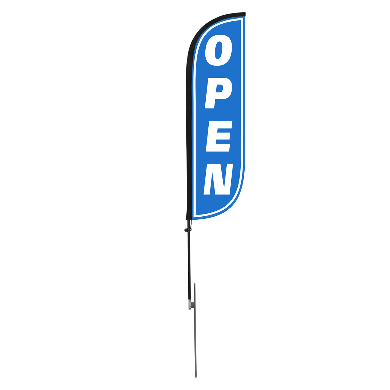 Open Blue Feather 5ft Flag Pre-made Feather