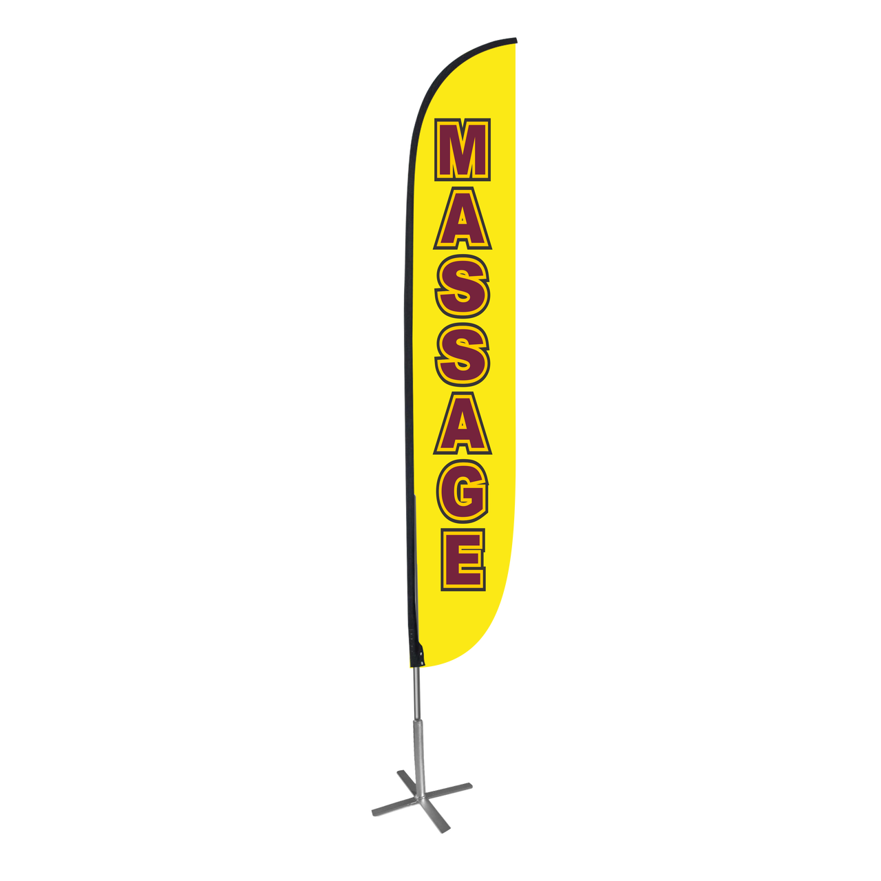 Massage 12ft Feather Flag Yellow in Stock Ready to Ship