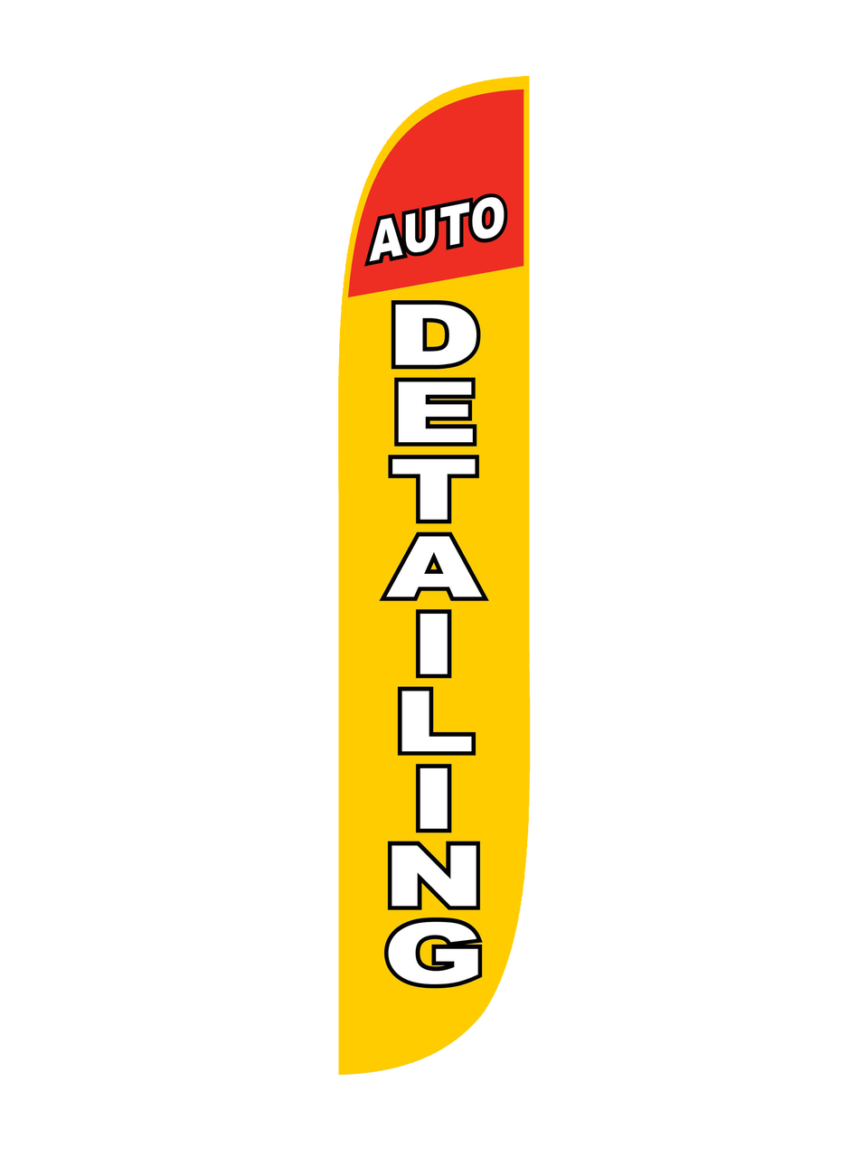 Auto Detailing 12ft Feather Flag Yellow Ready to Ship