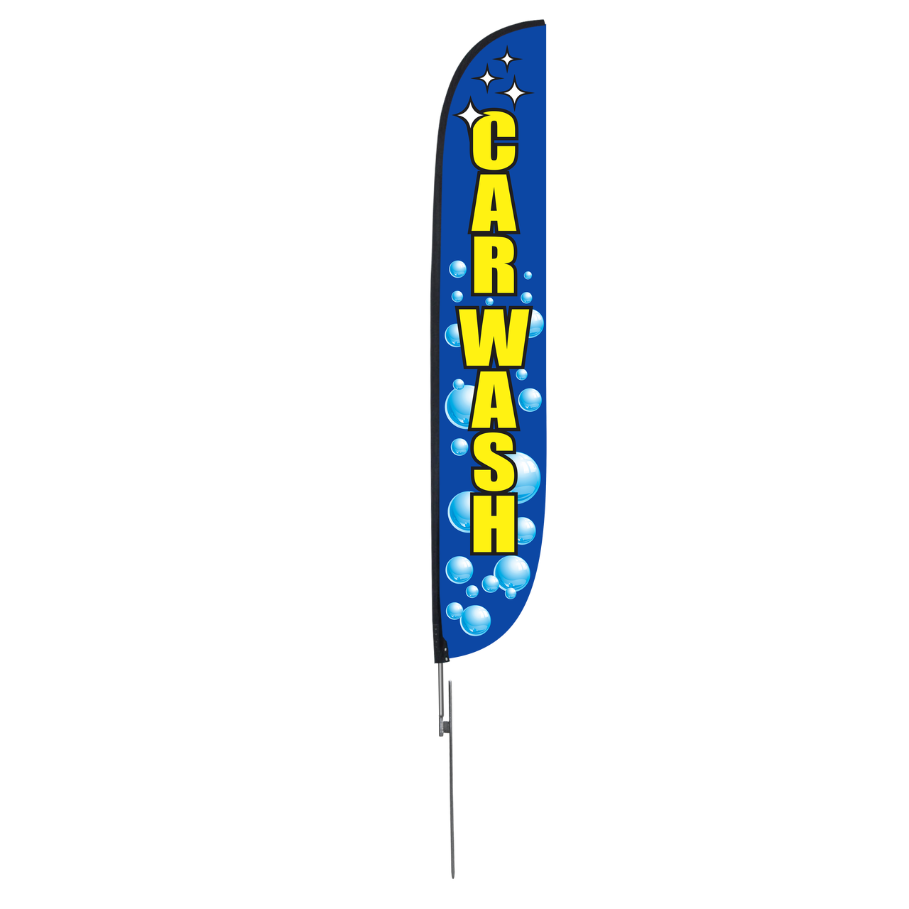 Car Wash 12ft Feather Flag Bubbles in Stock Ready to Ship